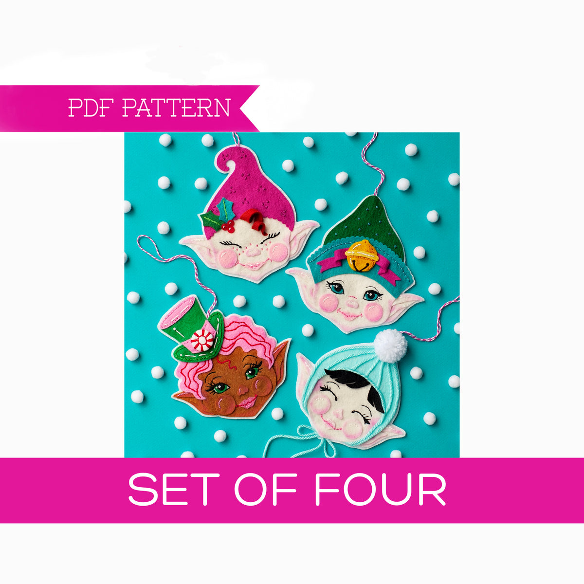 Elves Set of FOUR Wool Felt Ornament PDF Patterns – Lolli and Grace
