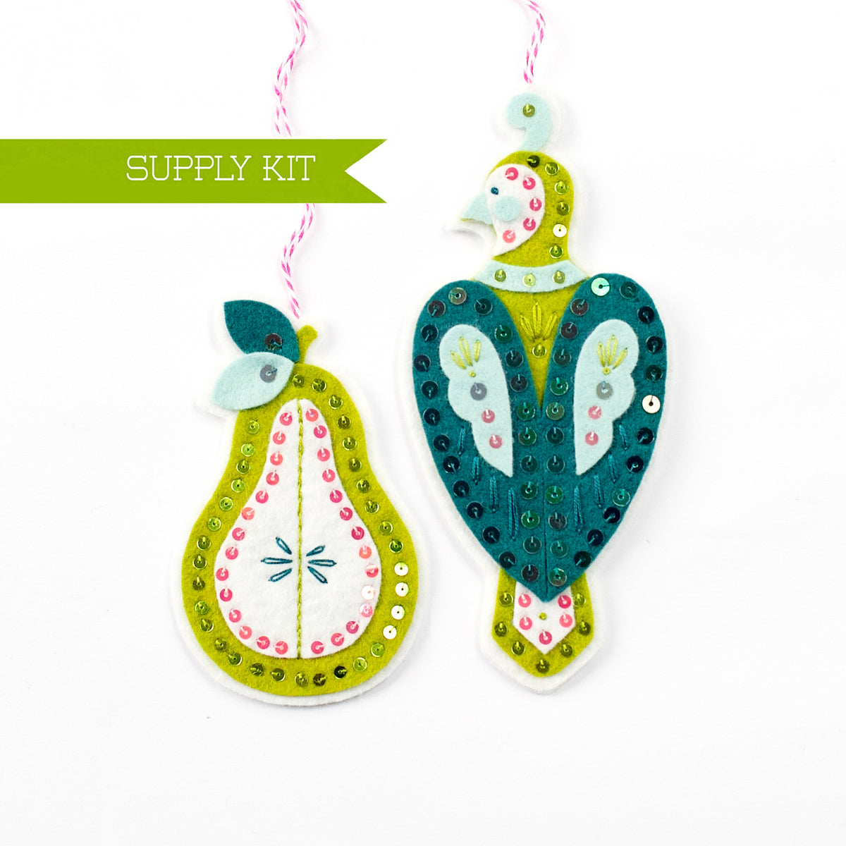 Partridge and Pear Wool Felt Ornament Supply Kit – Lolli and Grace