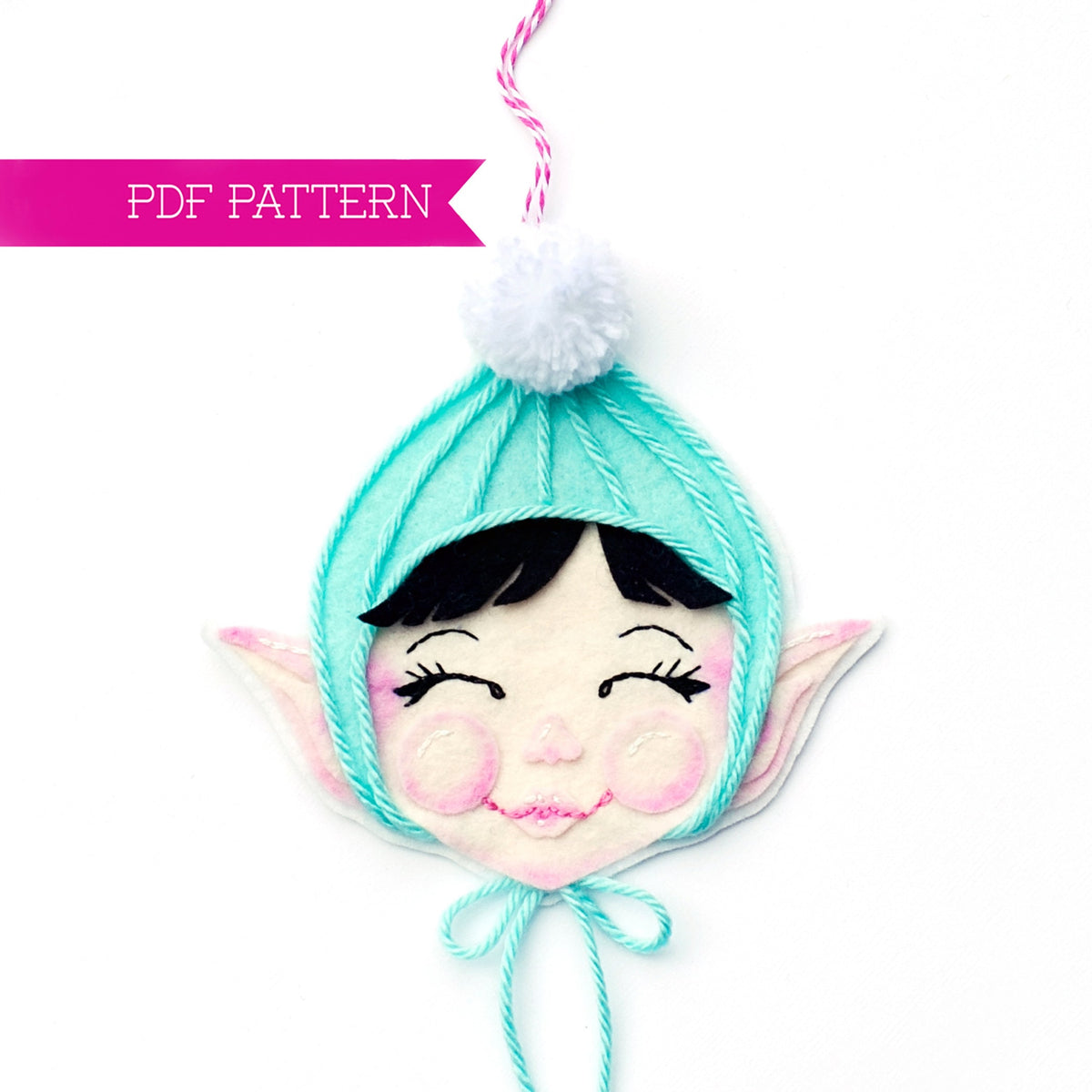 Snowball Elf Wool Felt Ornament PDF Pattern – Lolli and Grace